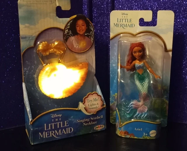 DISNEY THE LITTLE Mermaid Ariel: Seashell Singing Light-Up Necklace & 3 ...