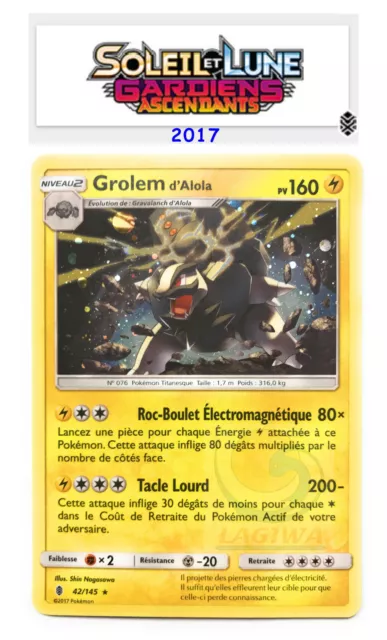 CARTE POKEMON GROLEM d'Alola 42/145 SL02 Gardiens Ascendants Holo Ed ... CARTE POKEMON GROLEM d'Alola 42/145 SL02 Gardiens Ascendants Holo Ed ...