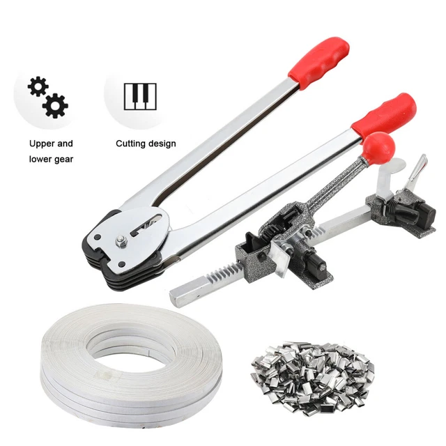 BANDING PACKAGING PALLET Strapping Kit Poly Strapping Tensioner 400 Metal Seals EUR 48,61 ...