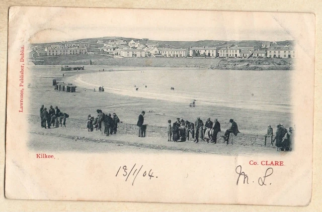 KILKEE IRELAND IRISH Postcard: KILKEE BEACH SCENE (TOURISTS Sitting on ...