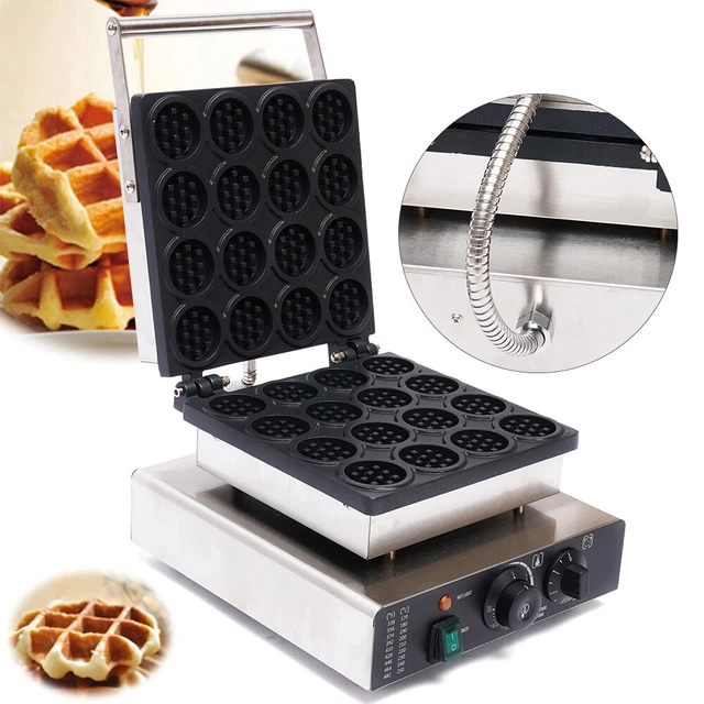 16 GRIDS ELECTRIC Mini Round Waffle Maker Commercial Non-stick Waffle ...