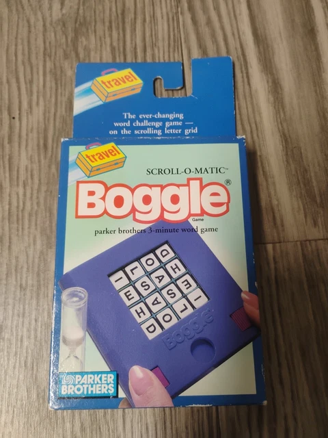 VINTAGE BOGGLE SCROLL-O-MATIC Travel Edition Game 1991 Parker Brothers ...