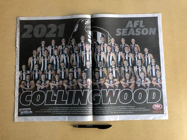 COLLINGWOOD FOOTBALL CLUB Magpies 2021 Team Photo AFL Footy Poster EUR ...