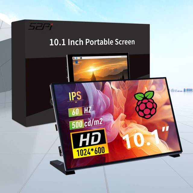10 INCH 1024*600 Display IPS Screen with Brackets for Raspberry Pi/ PC ...