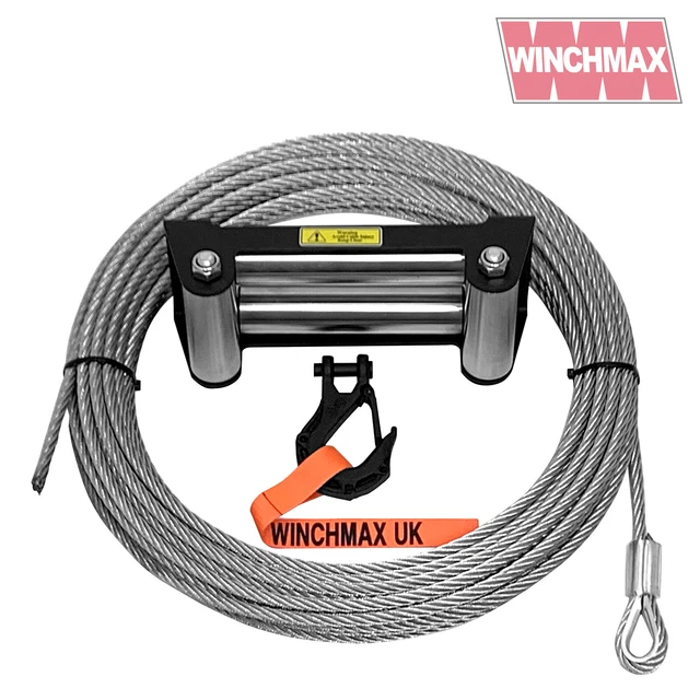 WINCHMAX STEEL CRANK Rope with Stainless Roller Guide & Tactical Hook £ ...