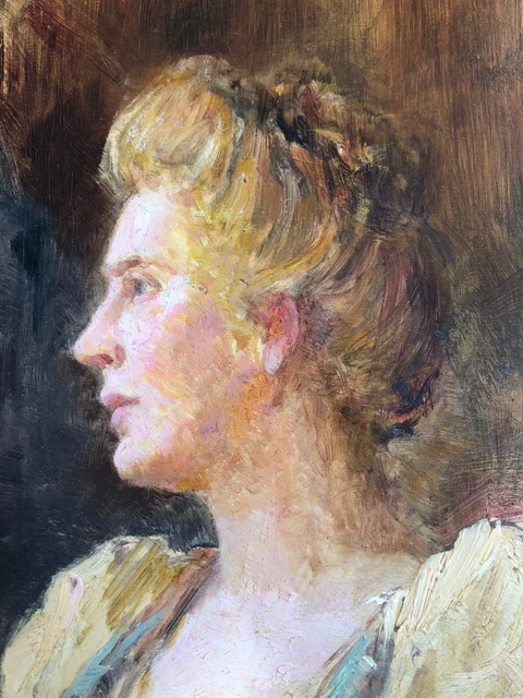 PIERRE PAUL SIMON (né en 1853) Huile sur panneau - Portrait de femme ...