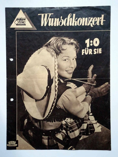 WUNSCHKONZERT 1:0 FÜR sie - Das neue Film-Programm - DNF gelocht (1/13) EUR 7,00 - PicClick DE
