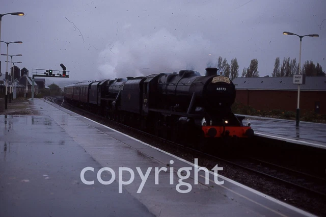ORIGINAL BR STEAM Railway 35mm SLIDE ex LMS 48773/45110 Newton Abbot ...
