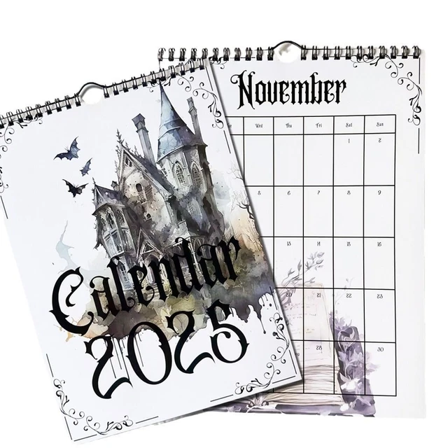 GOTHIC 2025 CALENDAR Hangable Desktop Calendar Gothic Monthly Calendar ...