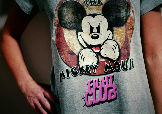 T-SHIRT FEMME EVIL Mickey Mouse Fight Club Tyler Durden Disney (S - 3Xl ...