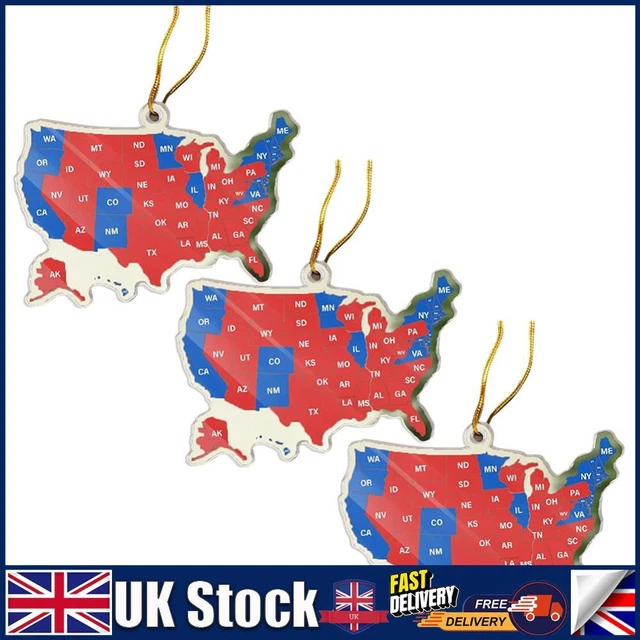 2024 US ELECTION Map Ornament 2024 Election Results Map Christmas Tree ...