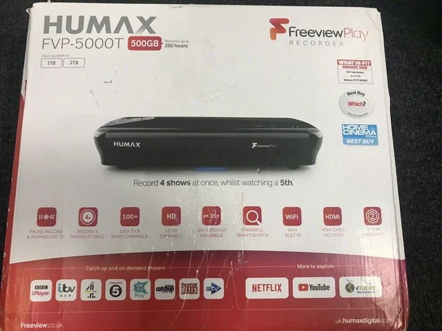 HUMAX FVP-5000T 500 GB Registratore TV HD HD HDD Smart Freeview Play ...