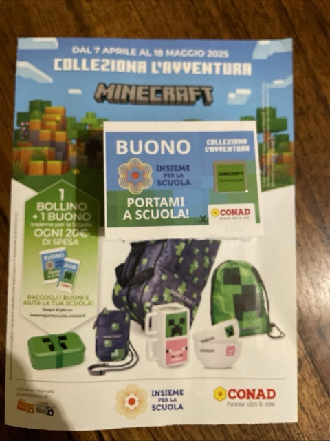 36 BOLLINI PUNTI Minecraft Conad 2025 Colleziona L'avventura EUR 14,50 ...