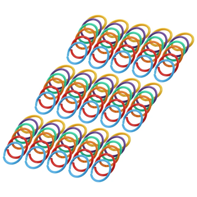 PLASTIC LOOSE LEAF Rings Binding Book 90Pcs Stationery Multicolor Open ...