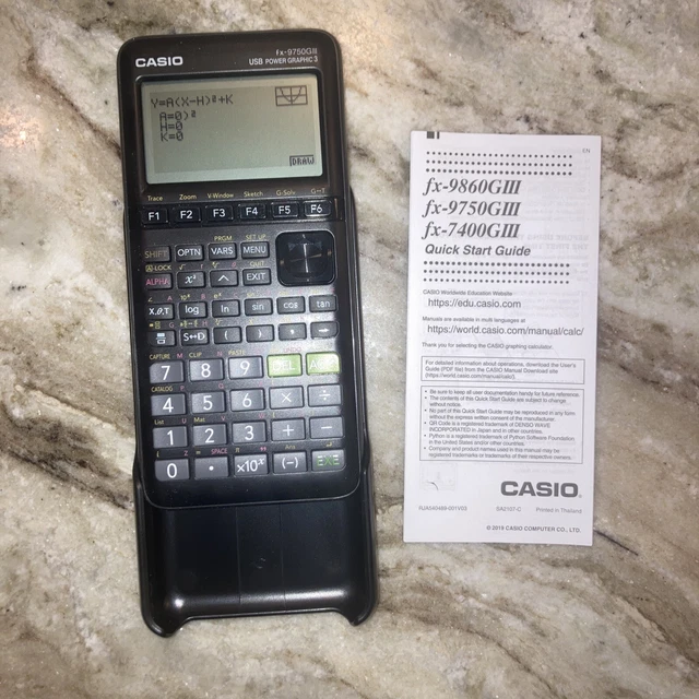 CASIO FX-9750GLLL GRAPHING Calculator, Natural Textbook Display, Black ...