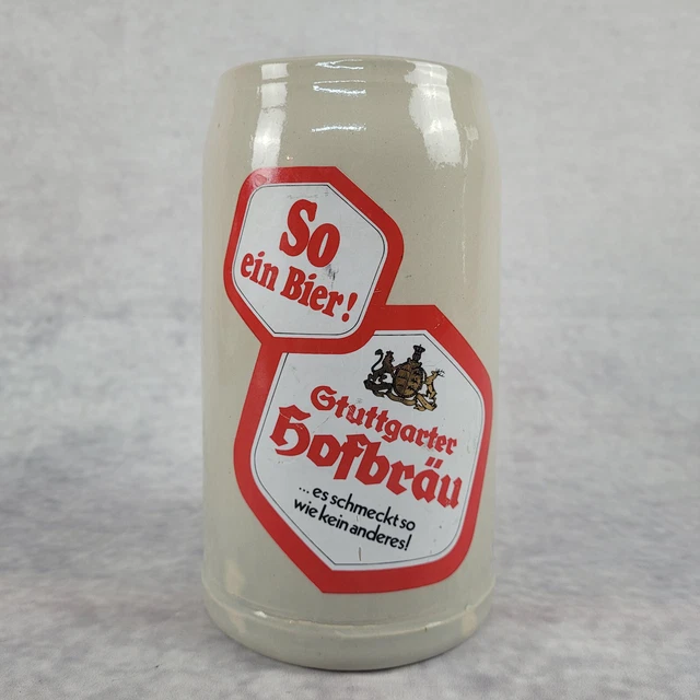 1 ALTER BIERKRUG Stuttgarter Hofbräu 1 Liter Steingut Maßkrug EUR 12,95 ...