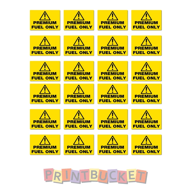 PREMIUM FUEL ONLY Sticker 45mm 24 pack quality water & fade proof vinyl ...