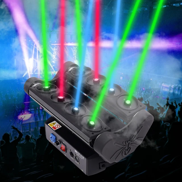 8 EYES SPIDER Beam Laser Moving Head Light LED DMX512 RGB DJ Lighting ...