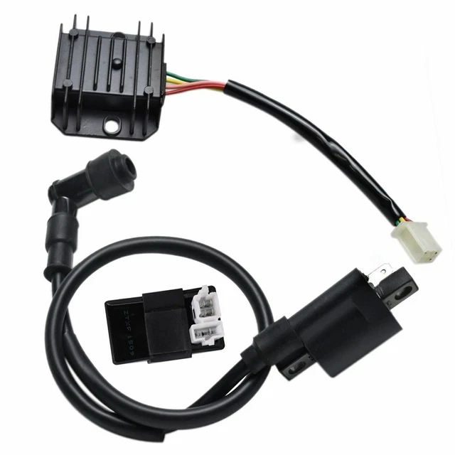 6 PIN CDI+IGNITION Coil+Regulator For 125cc ATV Quad Dirt Bike Buggy ...