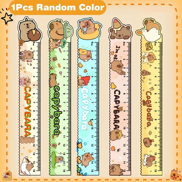 CUTE CARTOON CAPYBARA Ruler Creative Straight Ruler Wavy Lines Drawing ...