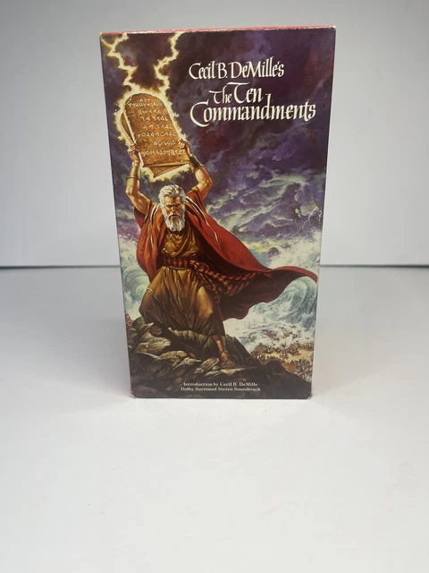 THE TEN COMMANDMENTS Cecil B DeMille VHS Set Charlton Heston 10 ...