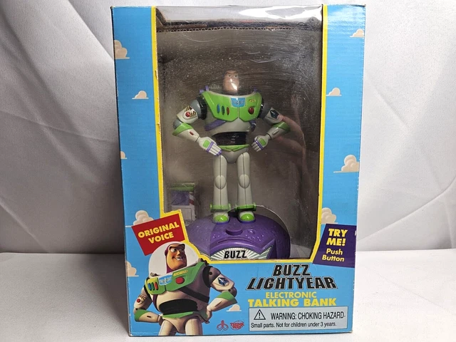 1995 DISNEY TOY Story Buzz Lightyear Electronic Talking Bank - new in ...