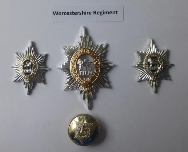 BRITISH ARMY CAP Badge, Collar Badges, Button - The Worcestershire ...