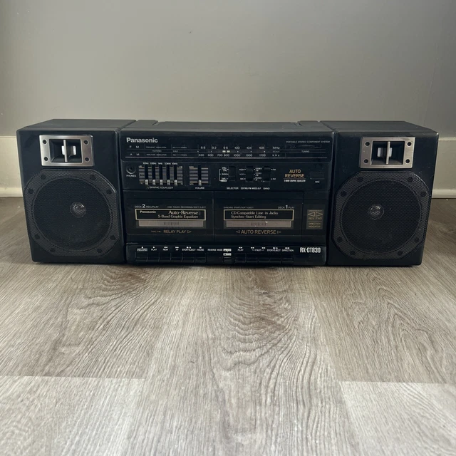 PANASONIC RX-CT830 AM/FM Stereo Radio Dual Cassette Player Recorder ...