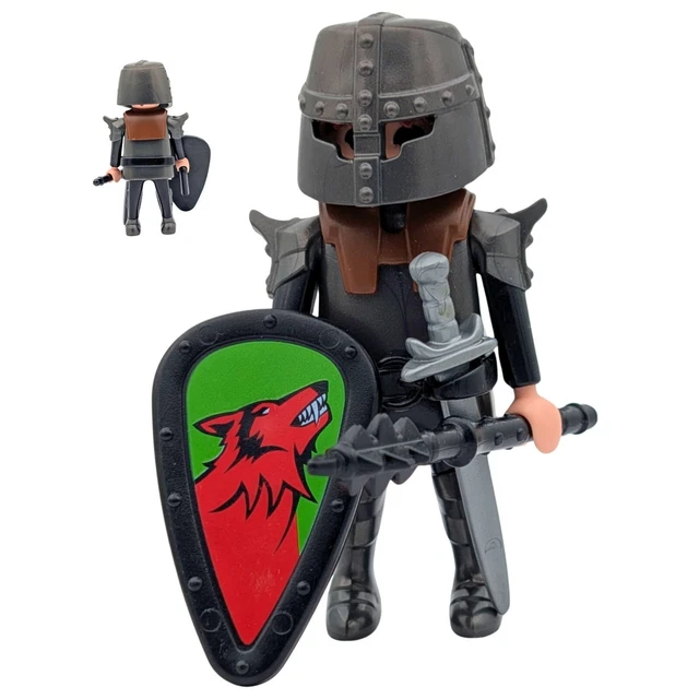 PLAYMOBIL FIGURINE CHEVALIER loup avec armes médiévales château EUR 5 ...