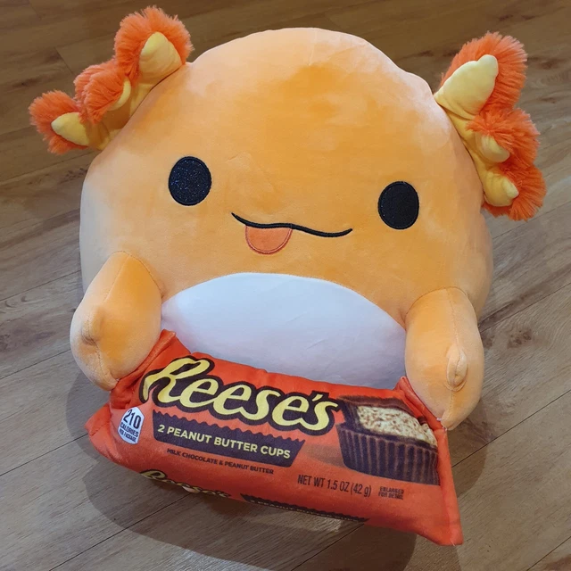 SNACKLES ALBIE AXOLOTL Chocolate Reese's 35 cm Orange Plush Soft Toy ...