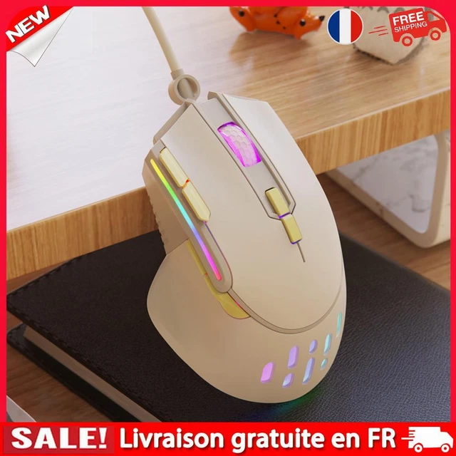 RGB GAMING MOUSE Curved Handle 9 Keys Ergonomic Laptop Mice for ...