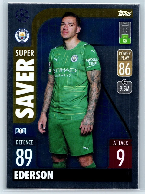 EDERSON 2021 TOPPS Match Attax UEFA Manchester City #11 feuille d ...