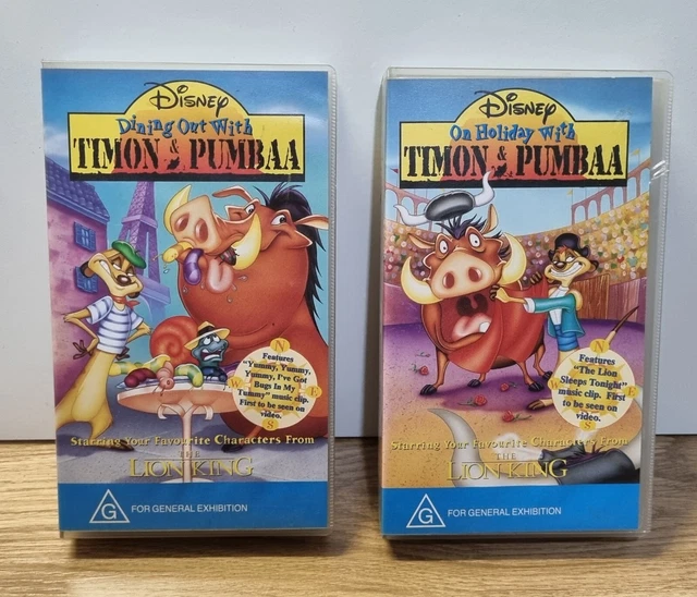 TIMON & PUMBA VHS Combo x2 Video Disney Lion King 💥FREE POST RARE & OOP ...