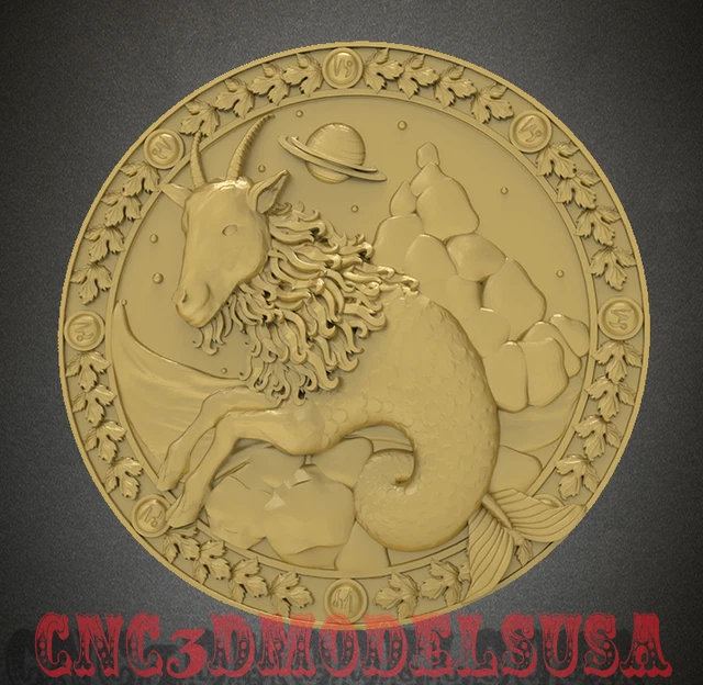 CAPRICORN ZODIAC SIGN 3d model STL file for cnc router laser & 3d ...