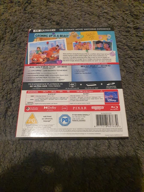Disney And Pixars Turning Red 4k Ultra Hd Blu Ray 2022 With Slipcover £989 Picclick Uk