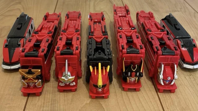 POWER RANGERS RESSHA Sentai ToQger Train Legend Red 7p set BANDAI Japan ...