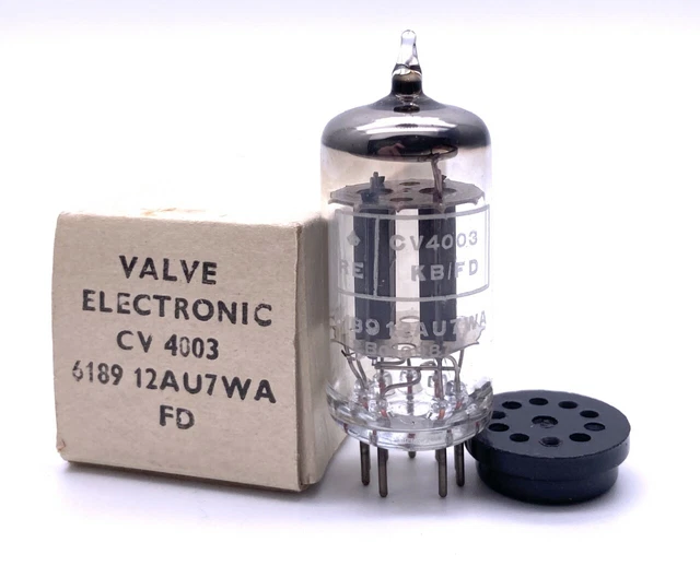 BRIMAR KB/FD CV4003 12AU7WA 6189 Valvola/Tubo 17 mm Piastre NOS (V15) EUR 50,39 - PicClick IT