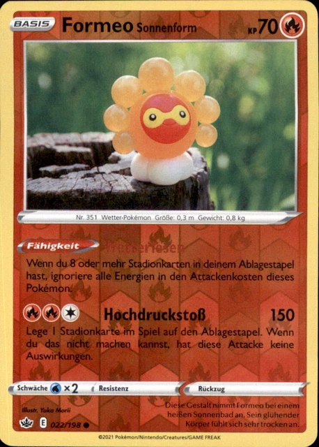 CARTE POKÉMON FORMEO forme de soleil 022/198 effrayant seigneur allemand EUR 1,00 - PicClick FR