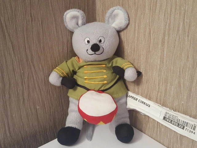 IKEA 7& KLAPPAR Cirkus Circus Mouse Soft Plush Toy Baby Rattle Stuffed ...
