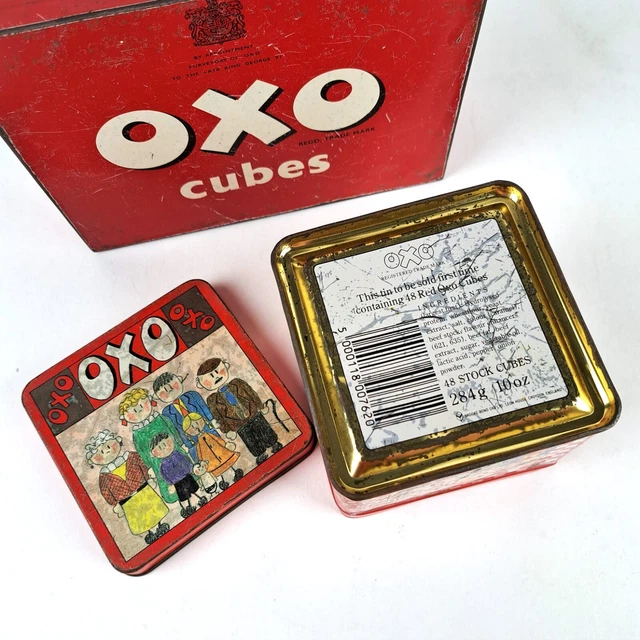 TWO VINTAGE OXO Cube Tins Family McNicoll 1987 Stock Cubes Retro ...