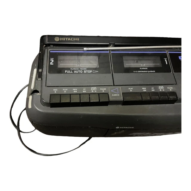 HITACHI 3D BASS Super Woofer Twin Drive Model: TRK-3D40E Boombox Stereo ...