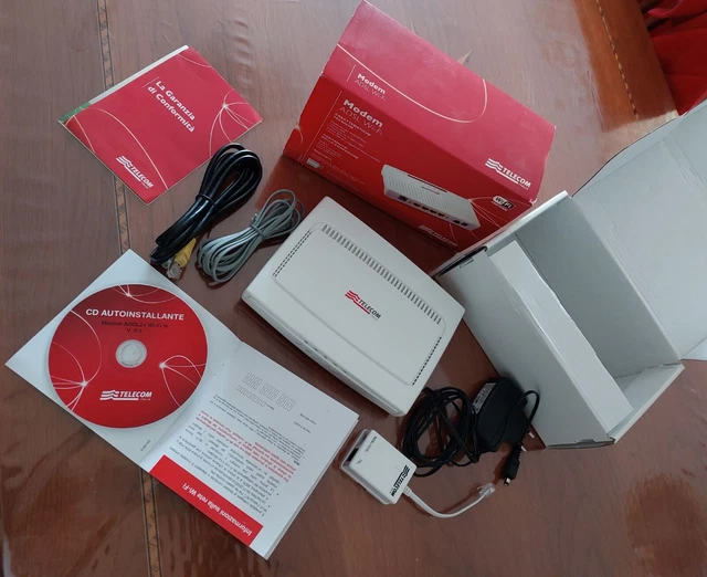 MODEM/ROUTER TELECOM ITALIA ADSL/ADSL 2+ Wi-Fi N, 4 Porte Eth, USB - usato poco EUR 10,00 ...