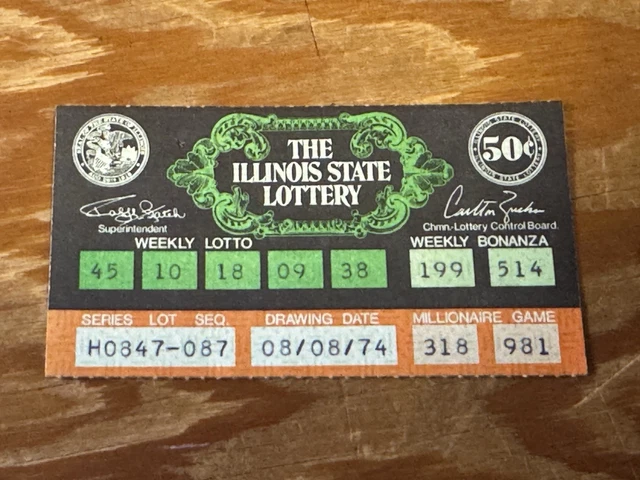 1974 VINTAGE ILLINOIS State Lottery Ticket, State's First Lotto year £4 ...