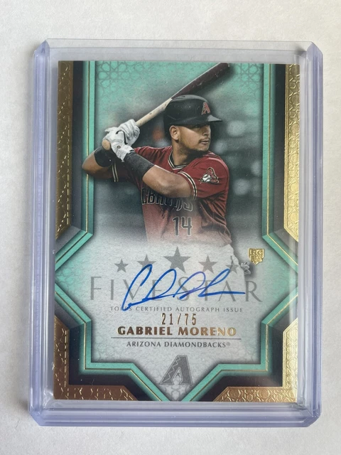 GABRIEL MORENO 2023 Topps Five Star Aqua Parallelo Auto RC/75 Rookie # ...