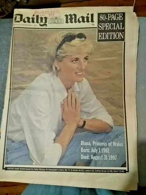 DAILY MAIL NEWSPAPER September 1st 1997 Princess Diana tribute.Special ...