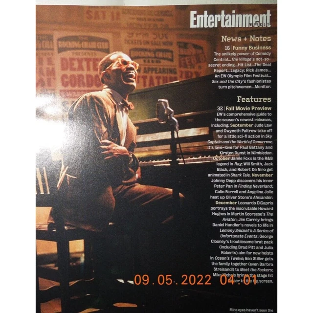 JOHNNY DEPP ENTERTAINMENT weekly FALL MOVIE PREVIEW finding neverland £ ...