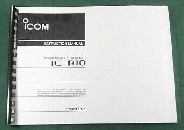 ICOM IC-R10 INSTRUCTION Manual: Premium Card Stock Covers & 28lb Paper ...