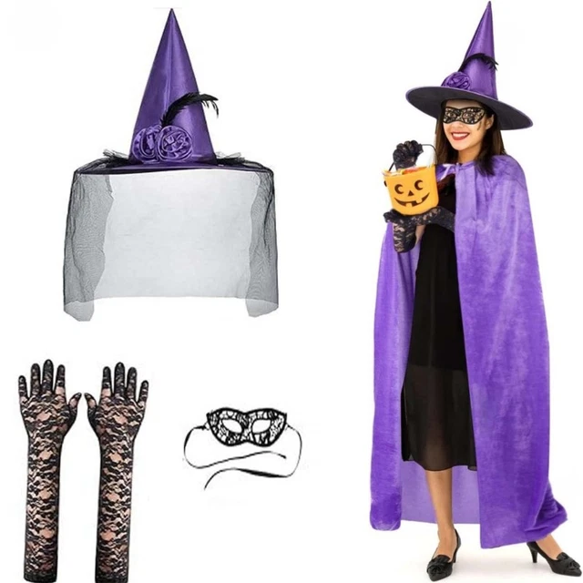 WITCH CLOAK LACE Eye Mask Long Gloves Women Witch Costume Cosplay Accessories $17.17 - PicClick AU