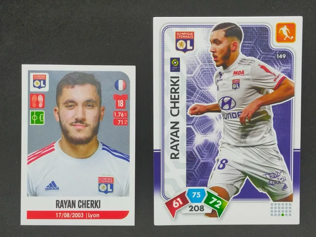 RAYAN CHERKI ROOKIE #208 + Carte Panini Adrenalyn 20-21 #149 - Envoi ...