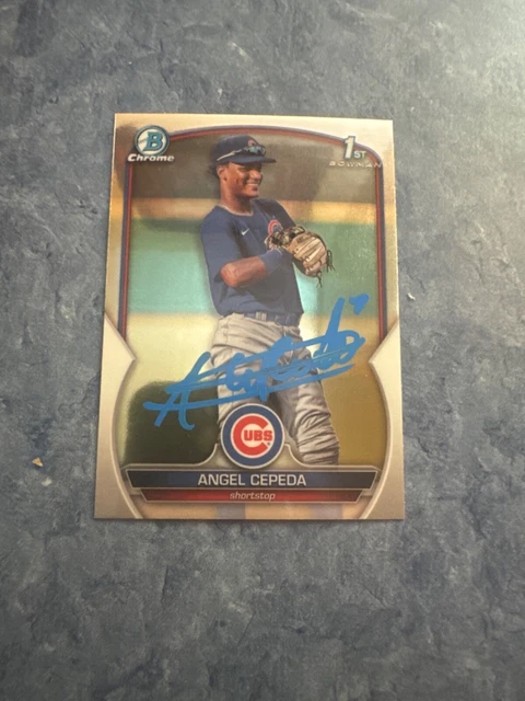 ANGEL CEPEDA SIGNÉ 2023 1er Bowman Chrome #BCP-205 Chicago Cubs EUR 7 ...